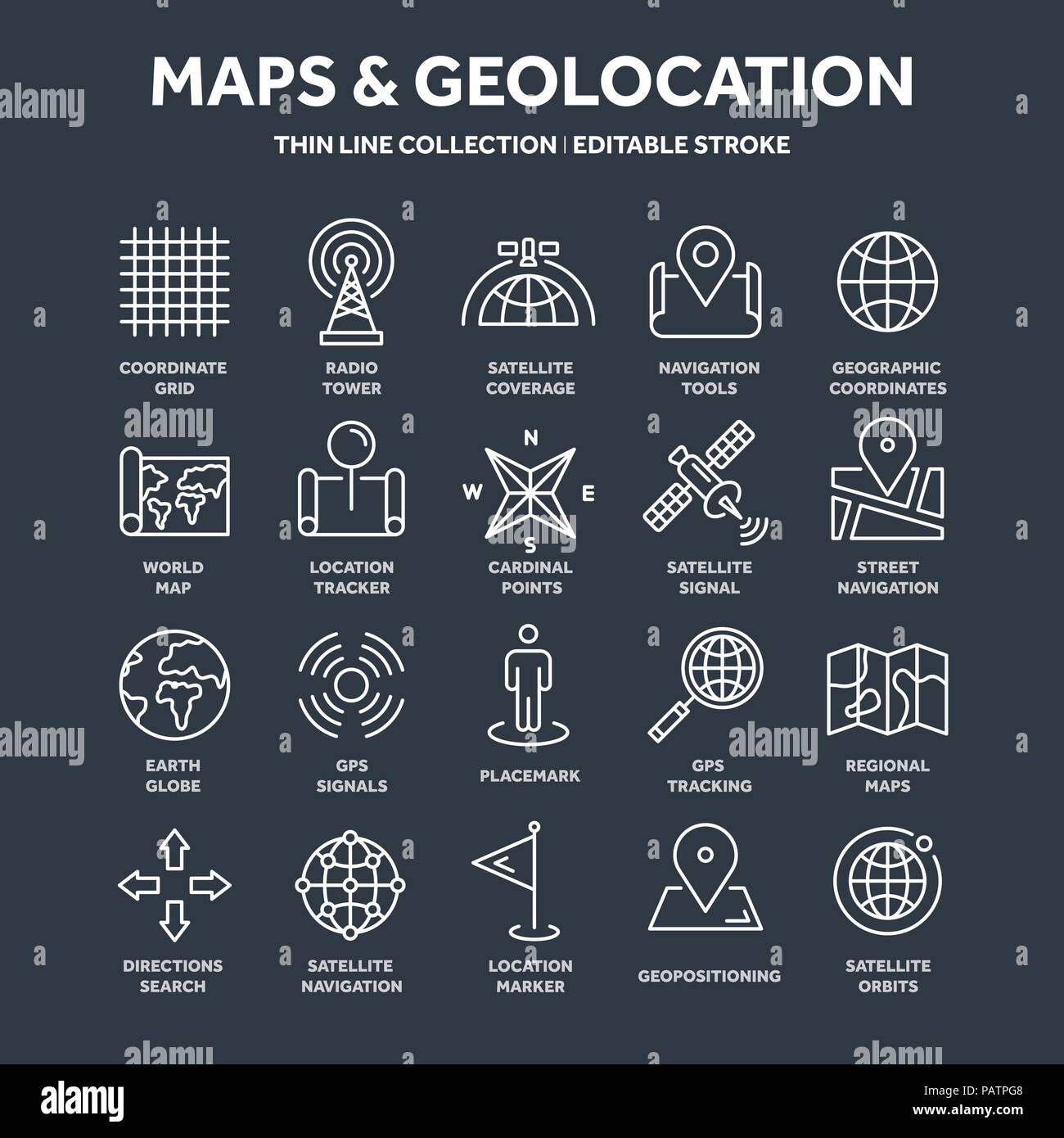 Map And Navigation Gps Coordinates Location Icons Line Art Stock Vector Image And Art Alamy