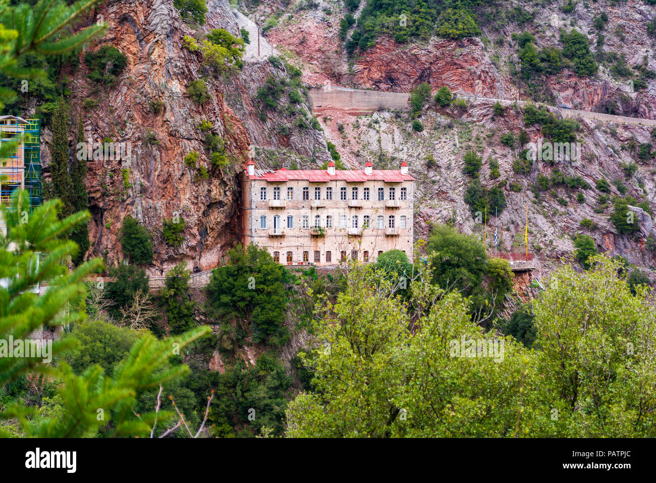 Proussos monastery near Karpenisi town in Evrytania - Greece. The ...