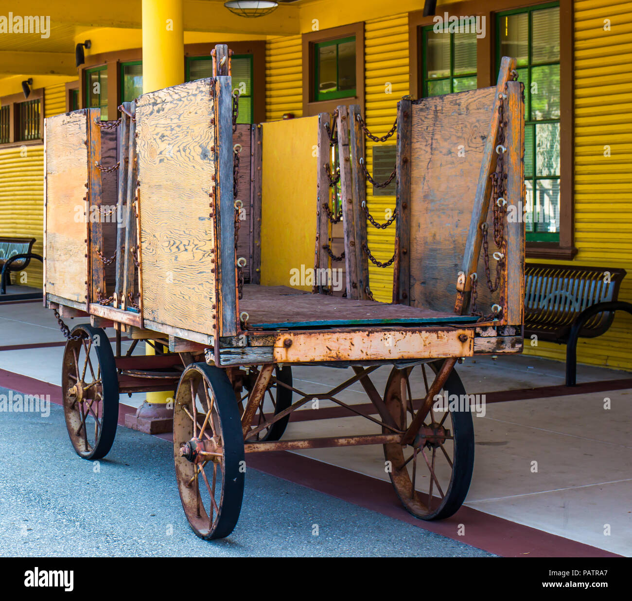 Vintage Luggage Cart At Old Train Depot Stock Photo - Alamy