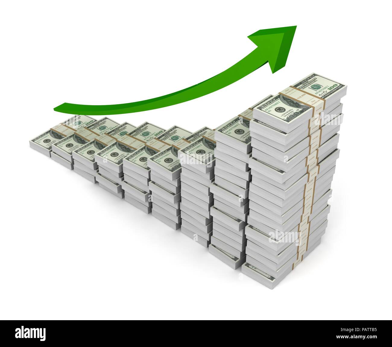 money graph 3d illustration isolated on white background Stock Photo ...