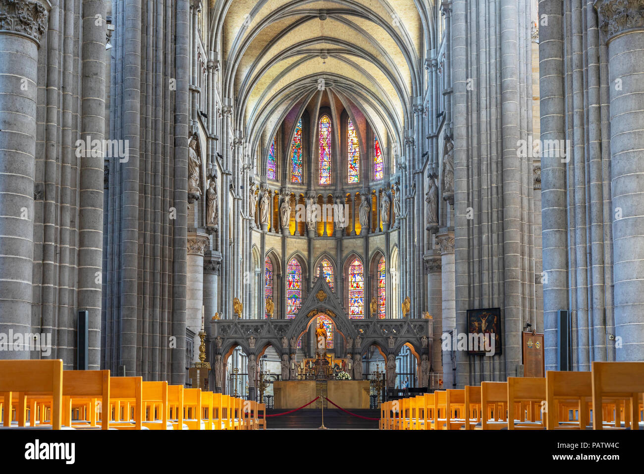 Interior of Saint Maartins Kathedraal, Ieper , St Martins Cathedral ...