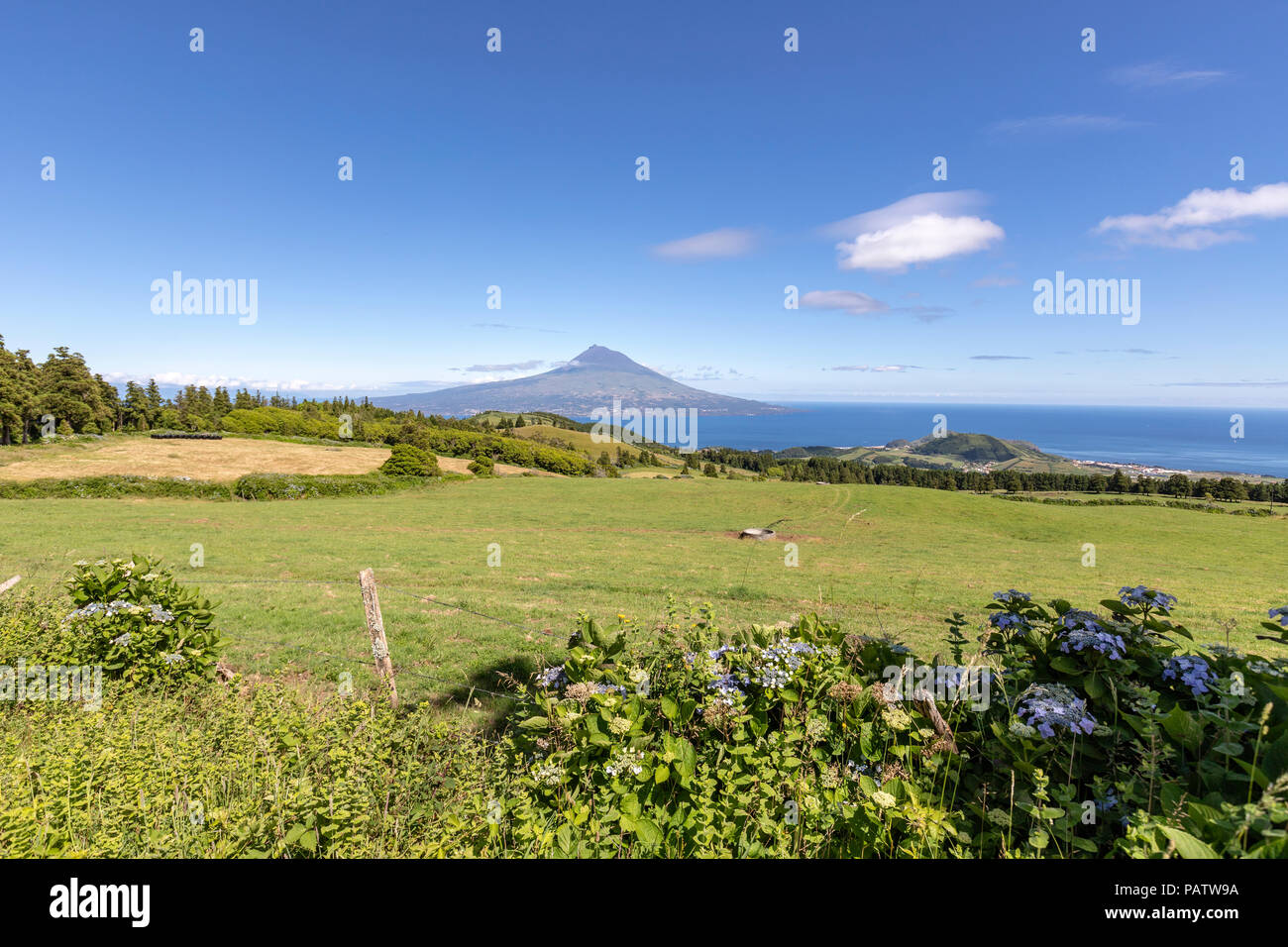 Mount Pico from Faial island, Azores, Portugal Stock Photo - Alamy
