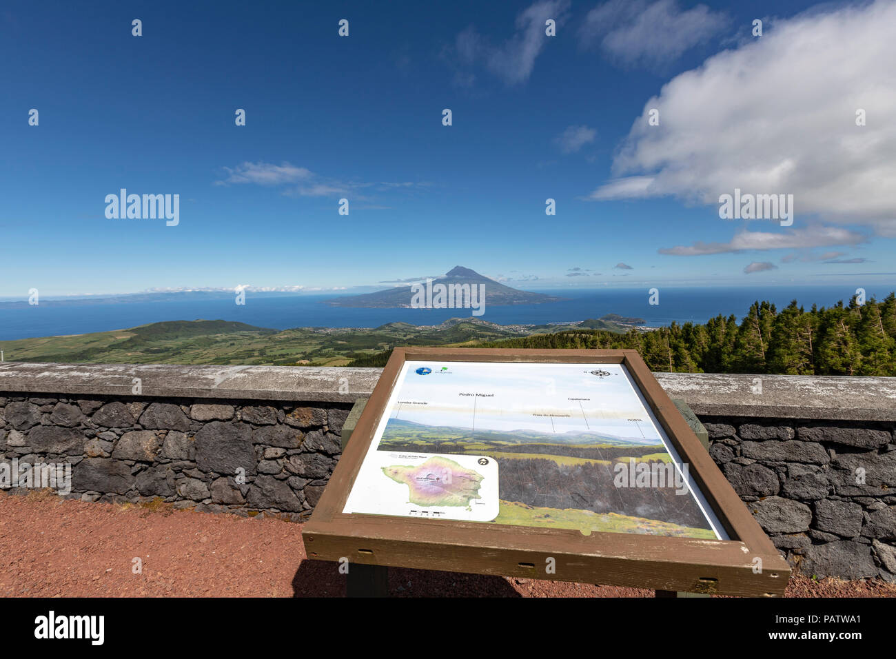Mount Pico from a viewpoint in Faial island, Azores, Portugal Stock ...