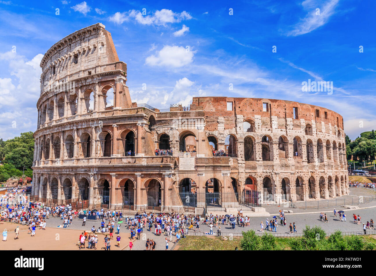 Rome, Italy. Panoramic view of Colosseum in Rome Stock Photo - Alamy
