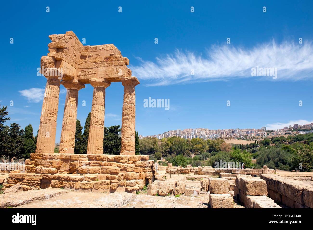 Temple of Castor and Pollux in the Valley of the Temples, an ancient ...