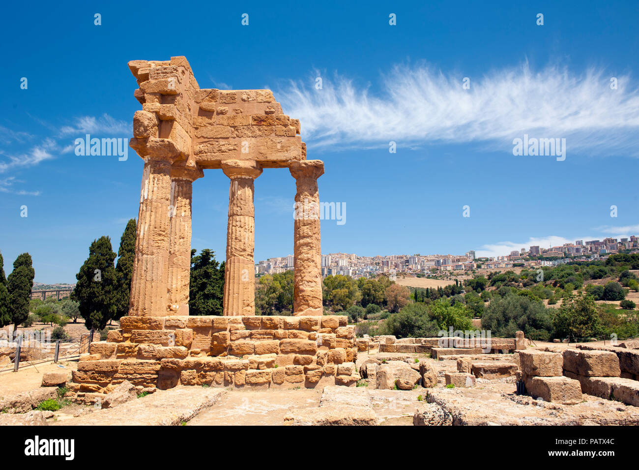 Temple of Castor and Pollux in the Valley of the Temples, an ancient ...