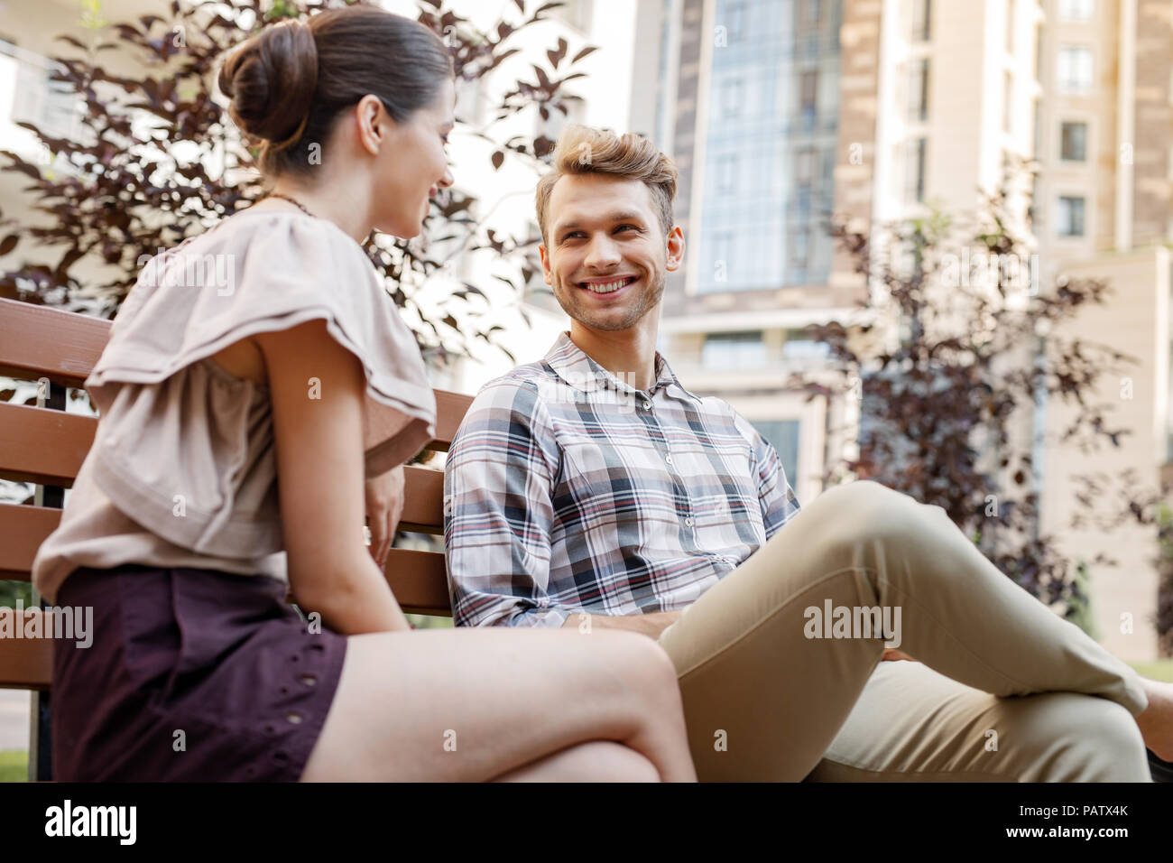 Young couple having romantic conversation hi-res stock photography and ...
