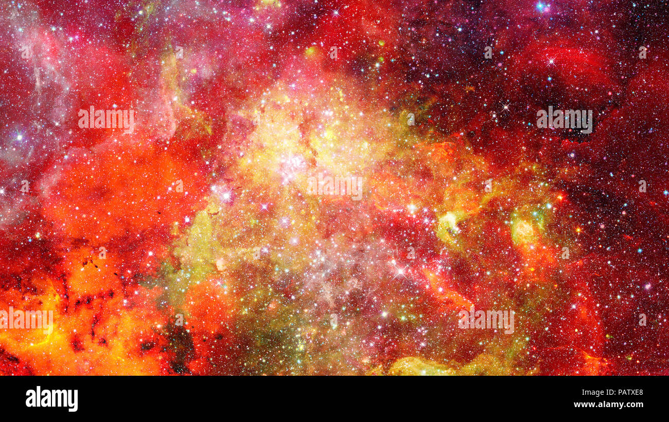 Supernova explosion with glowing nebula in the background. Elements of ...