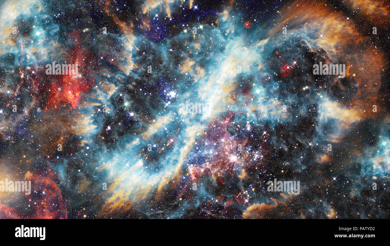 Cosmic galaxy background with nebula, stardust and bright shining stars ...