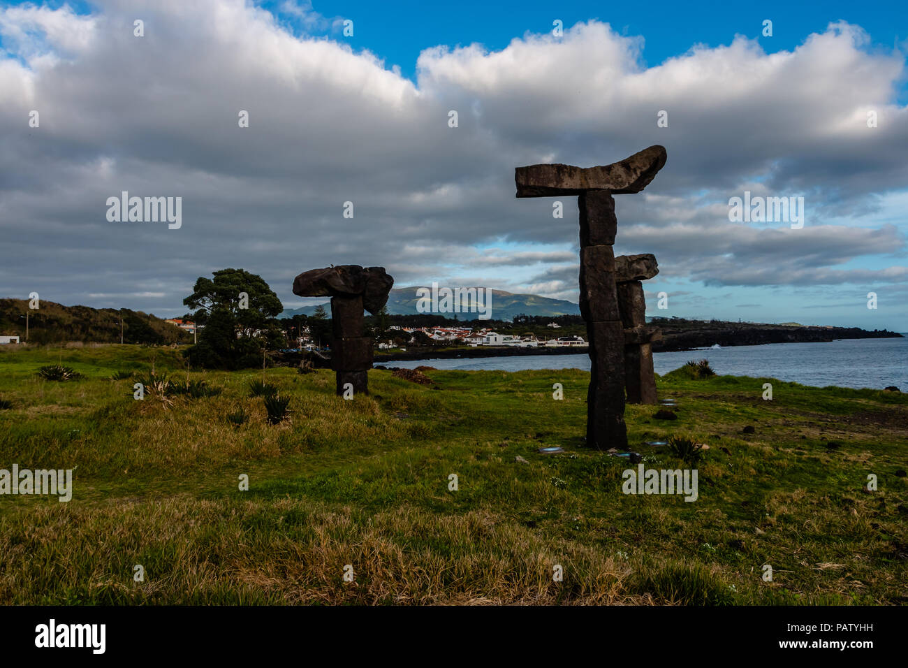 Coastline of Sao Roque and Lagoa (azores) with the sea, beaches ...