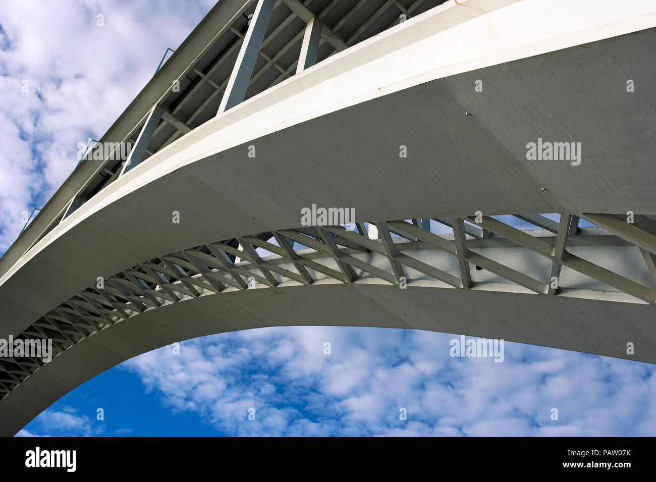 One of the several bridges over Douro river in Porto, Portugal, against ...