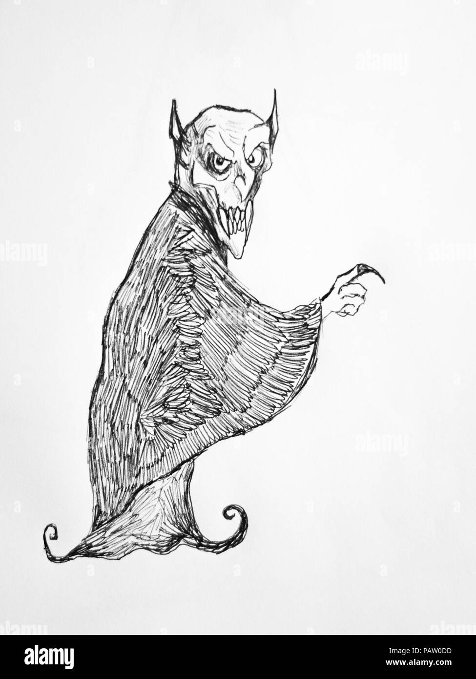 Vampire illustration Black and White Stock Photos & Images - Alamy