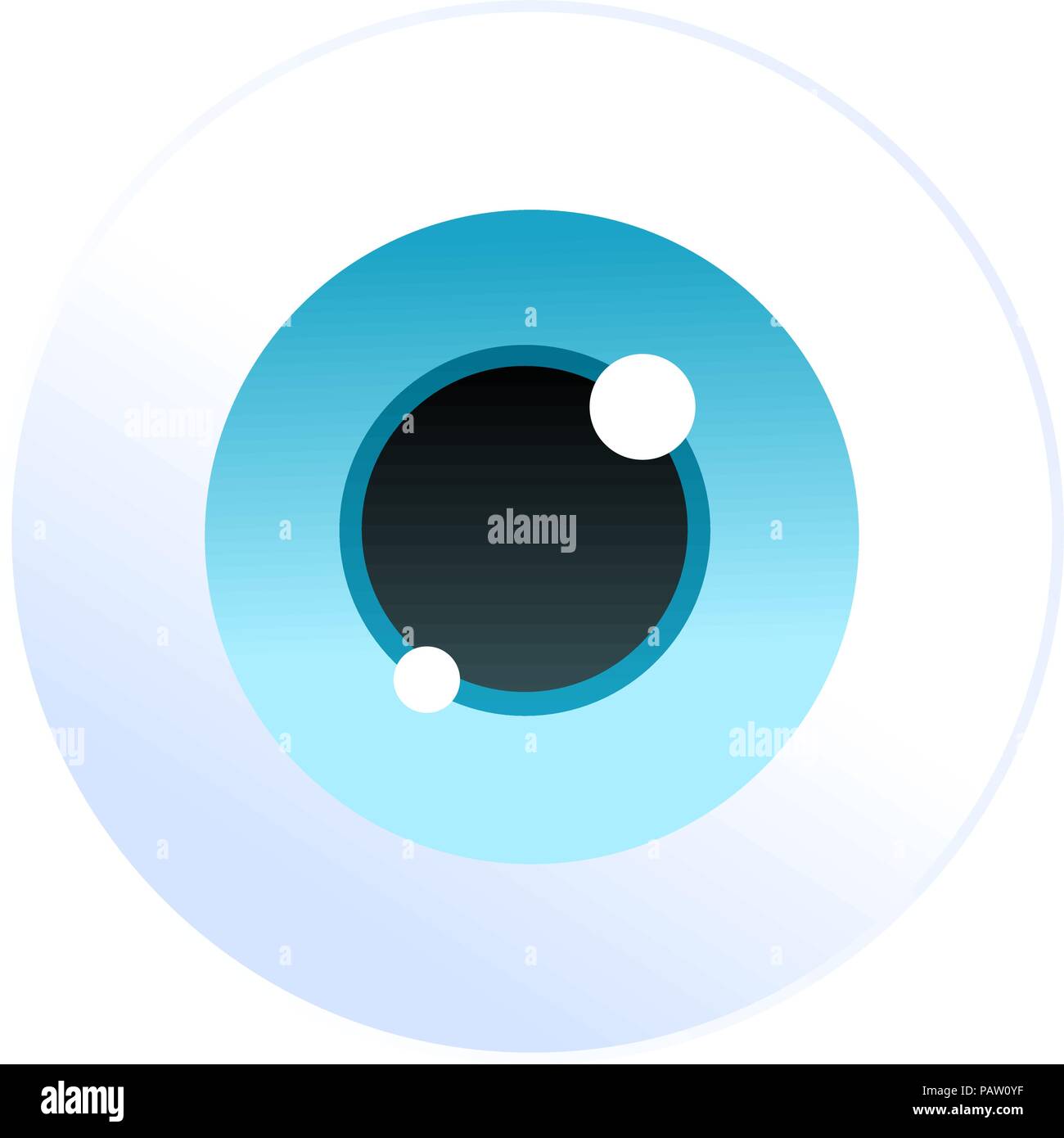 Isolated cartoon vector blue eyeball icon white background Stock Vector ...