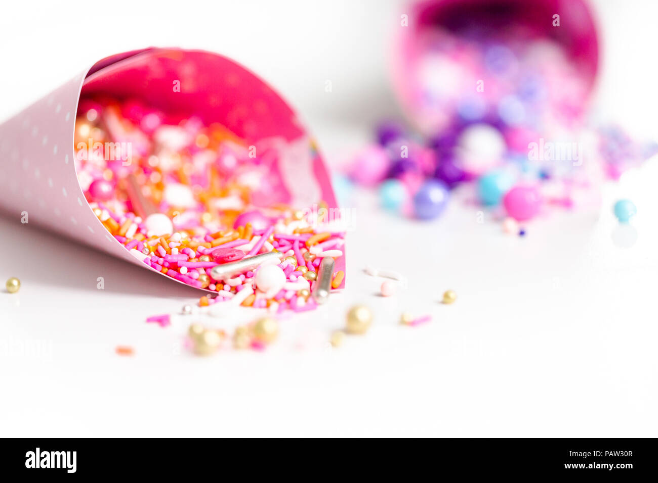 Colorful sprinkle blend on a white background Stock Photo - Alamy