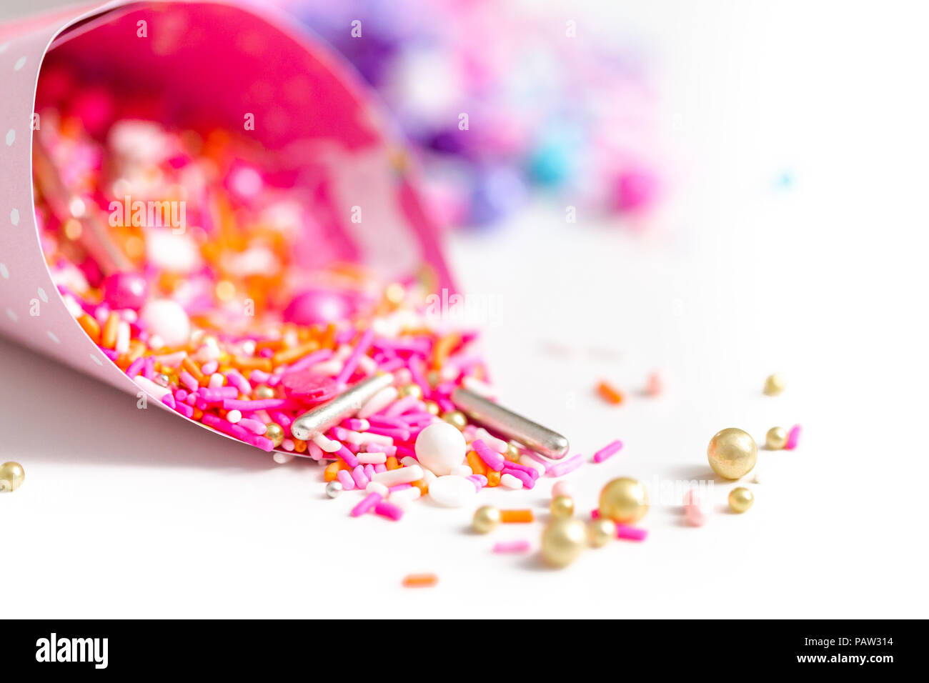 Colorful sprinkle blend on a white background Stock Photo - Alamy
