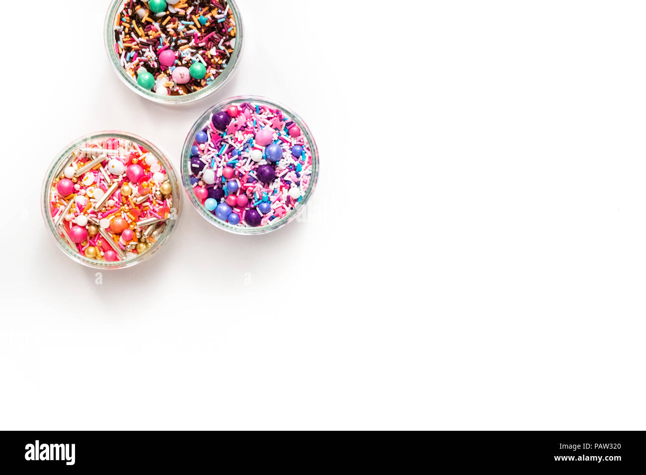 Colorful sprinkle blend on a white background Stock Photo - Alamy