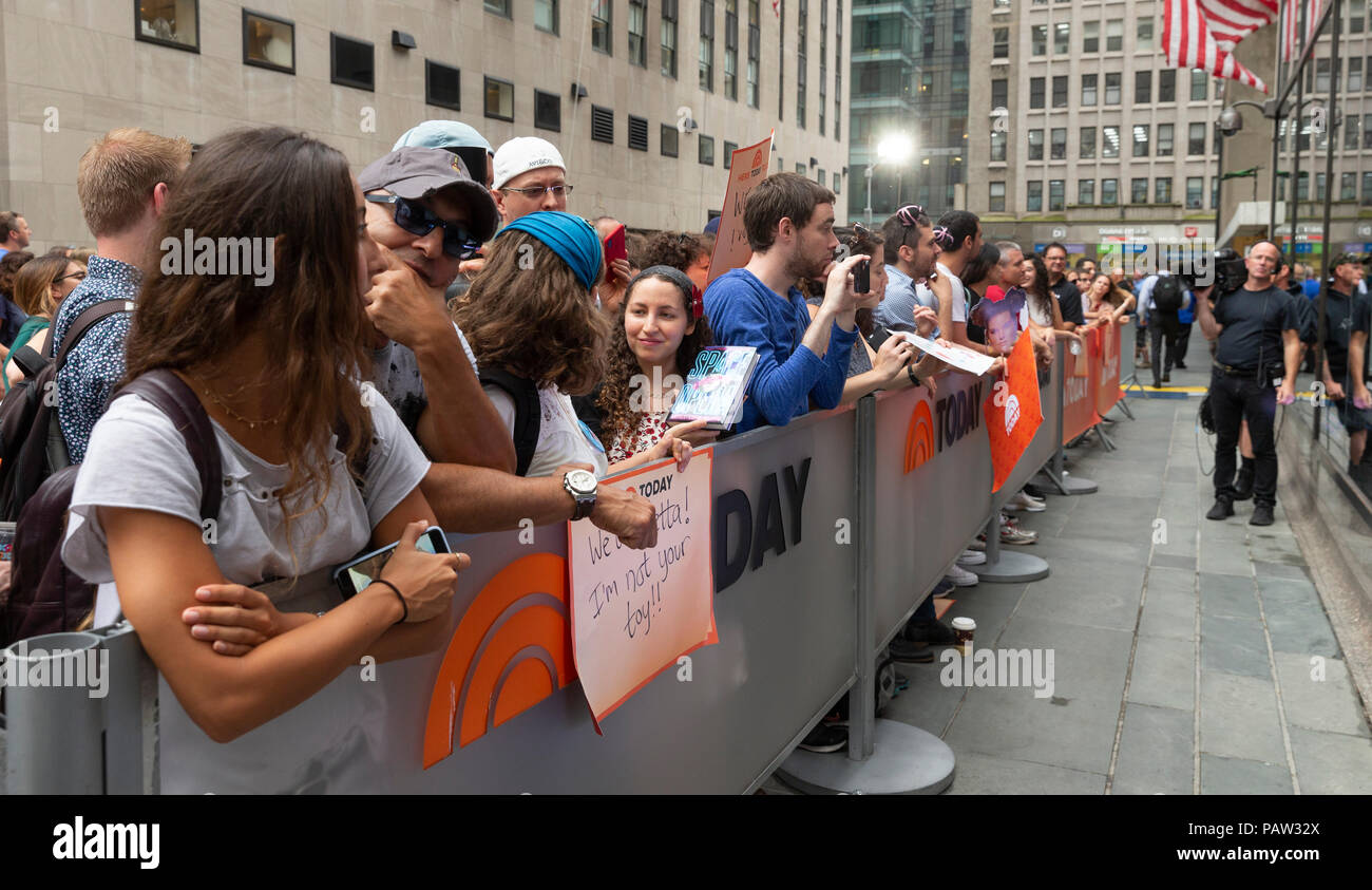 New York, NY - July 24, 2018: Fans of singer Netta Barzilai winner of ...