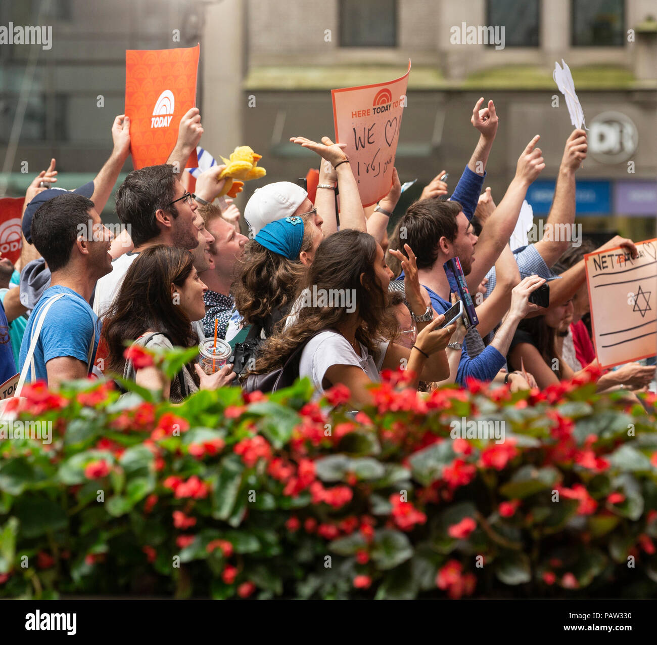 New York, NY - July 24, 2018: Fans of singer Netta Barzilai winner of ...