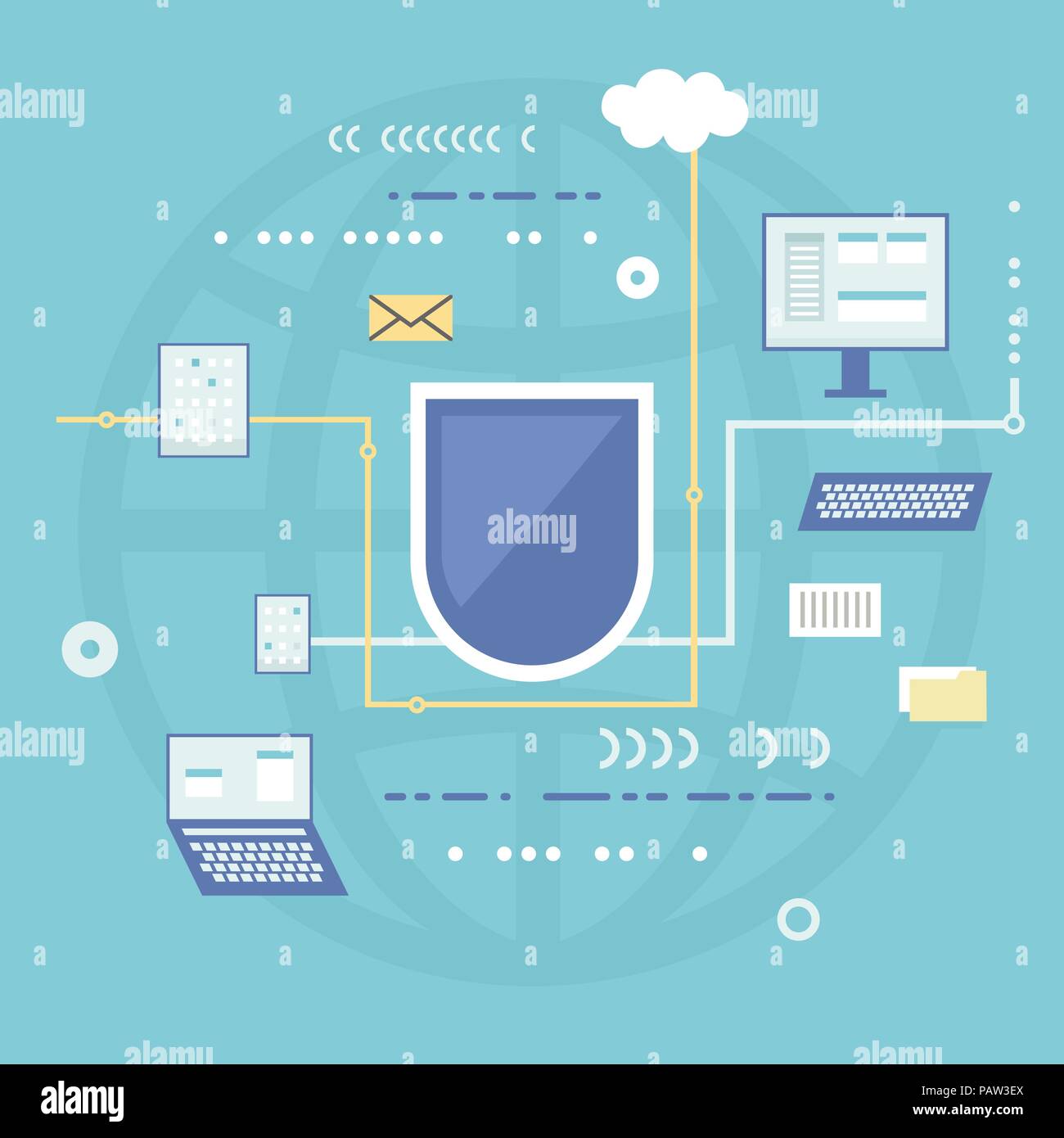 Protection concept website security Stock Vector Images - Alamy