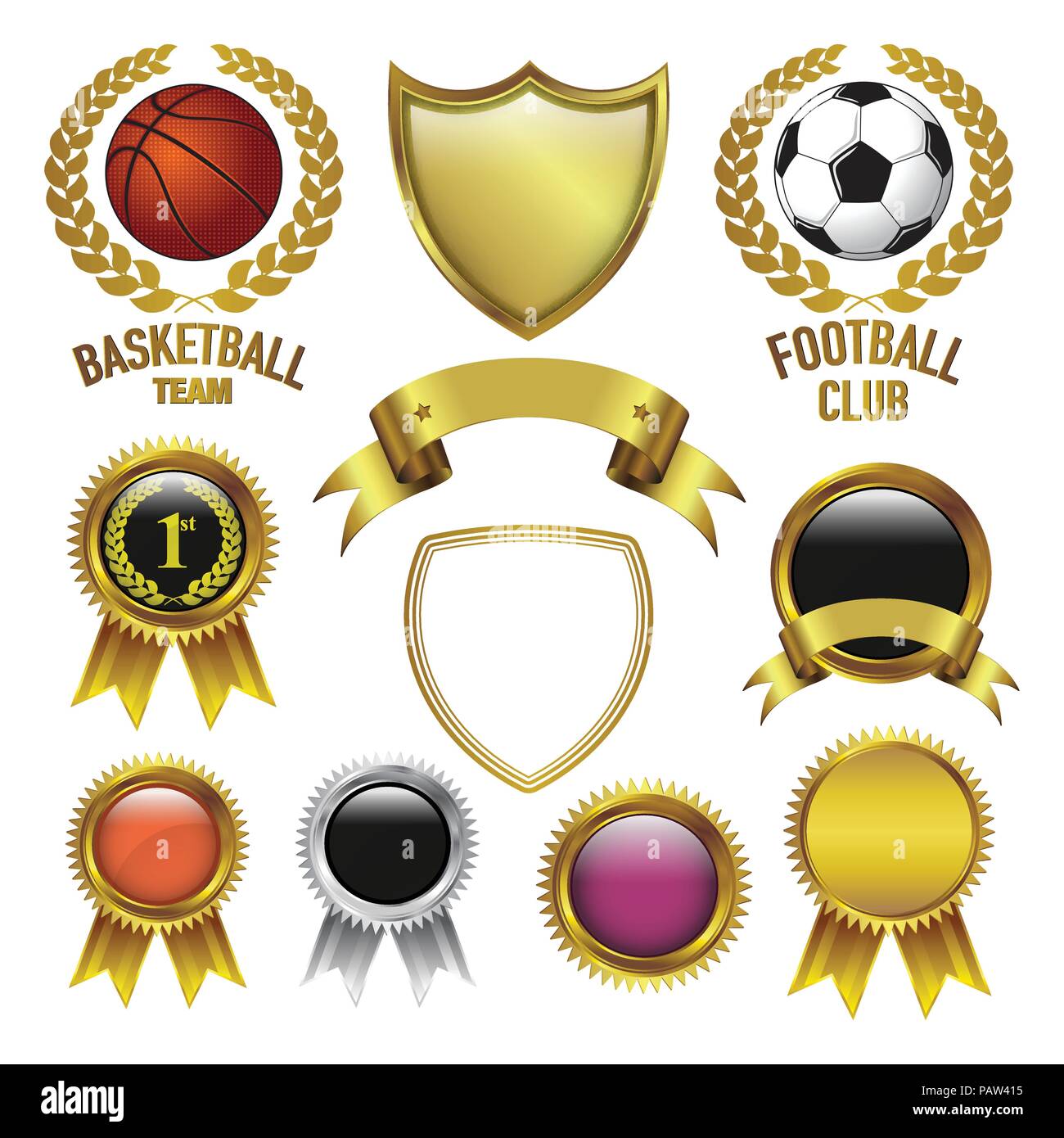 Sport logo & badge design element collection Stock Vector Image & Art ...