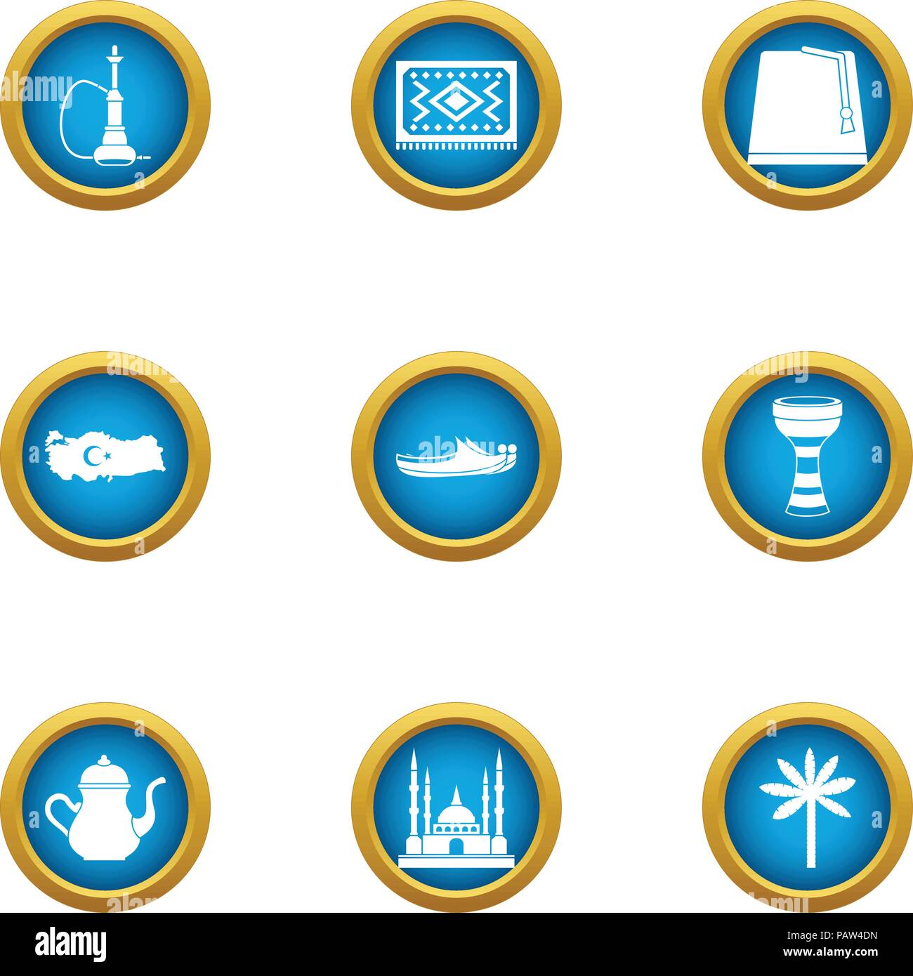 Mussulman icons set, flat style Stock Vector Image & Art - Alamy