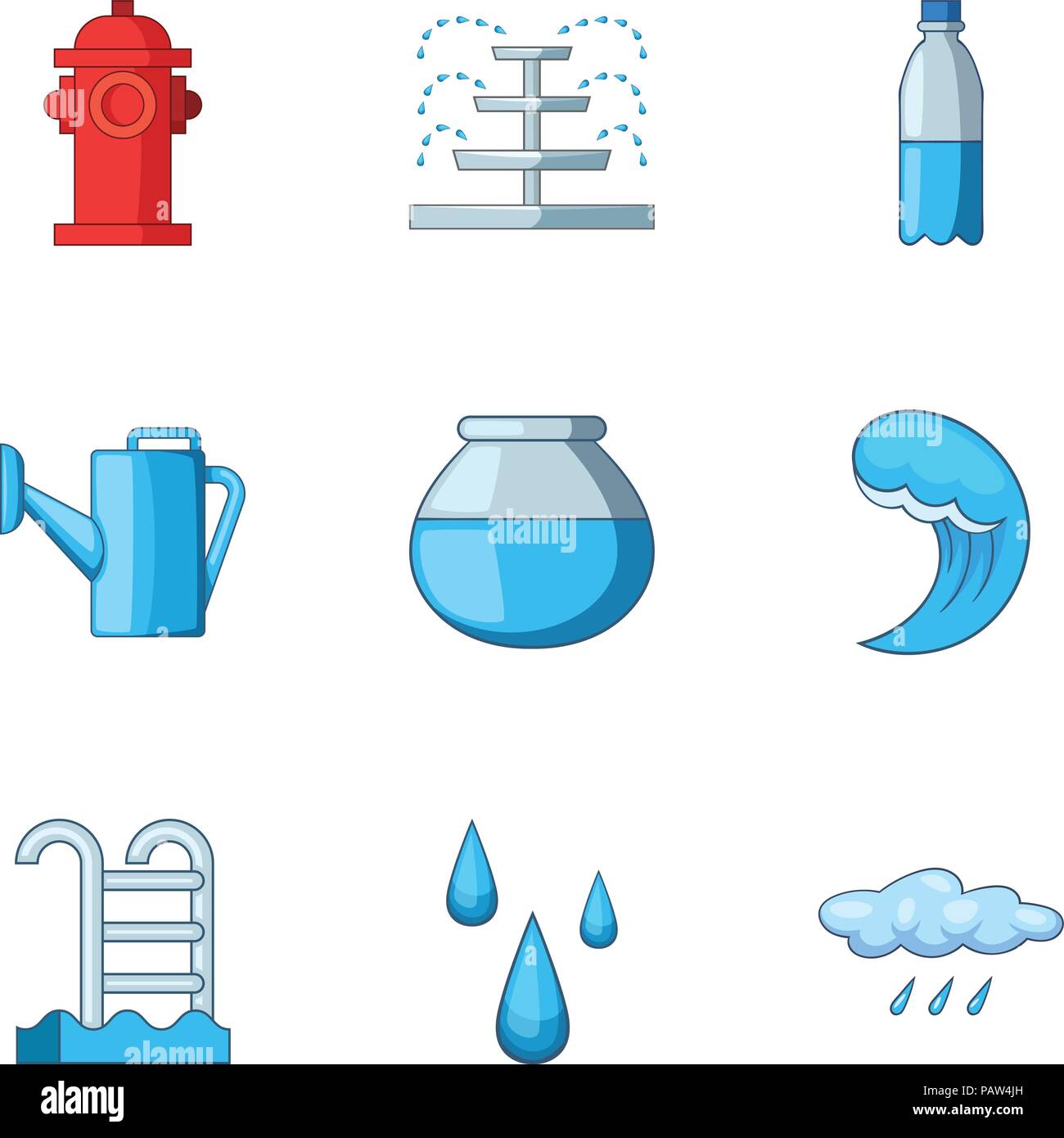 Water head icons set, cartoon style Stock Vector Image & Art - Alamy