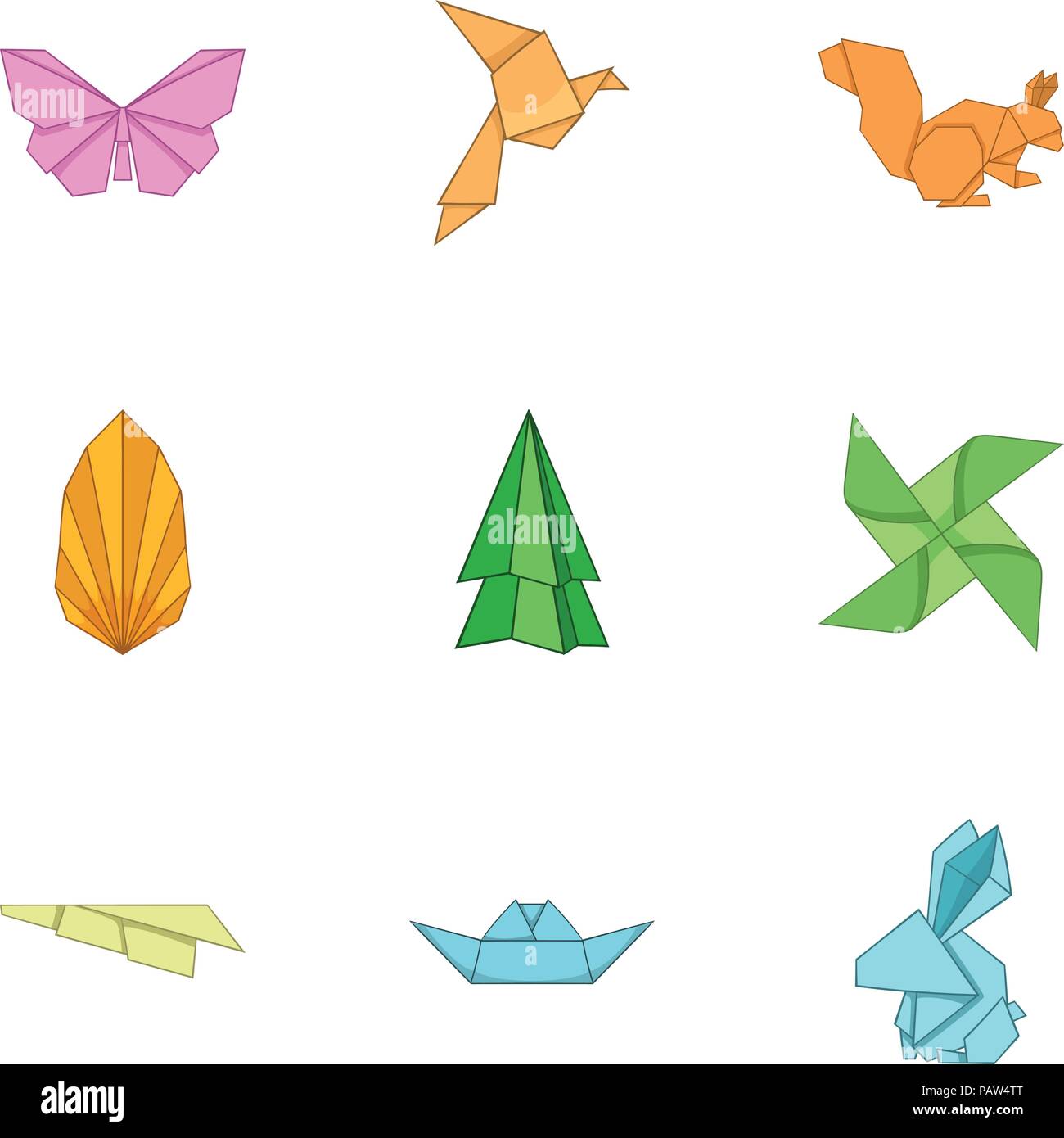 Paper collection icons set, cartoon style Stock Vector Image & Art - Alamy