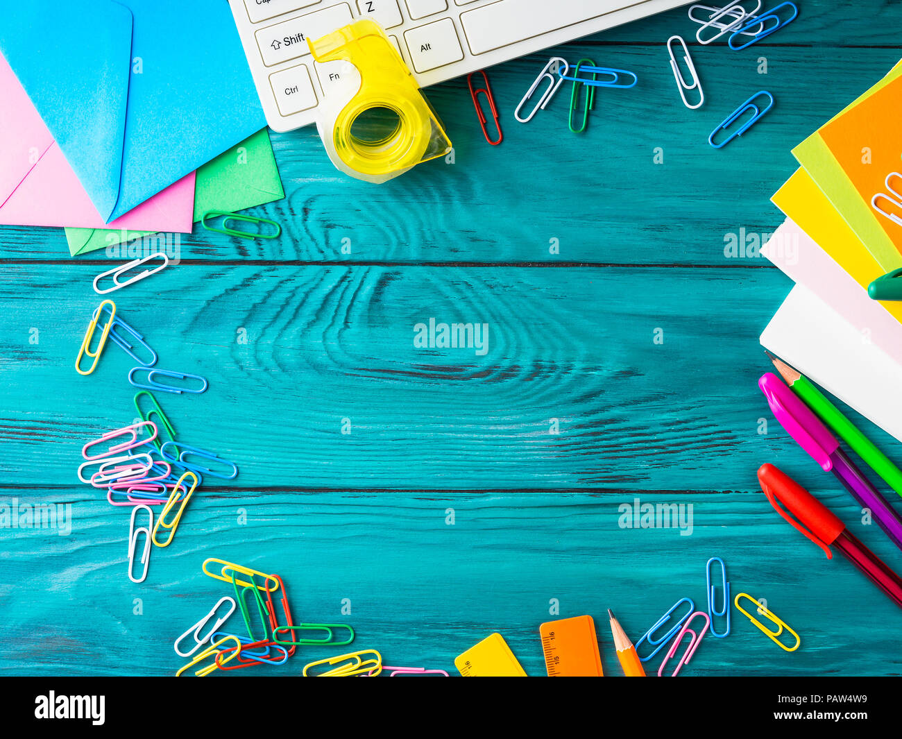 Stationery colorful writing tools accessories pens pencils, color paper ...