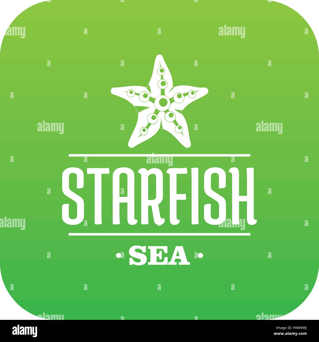 Starfish sea icon green vector Stock Vector Image & Art - Alamy
