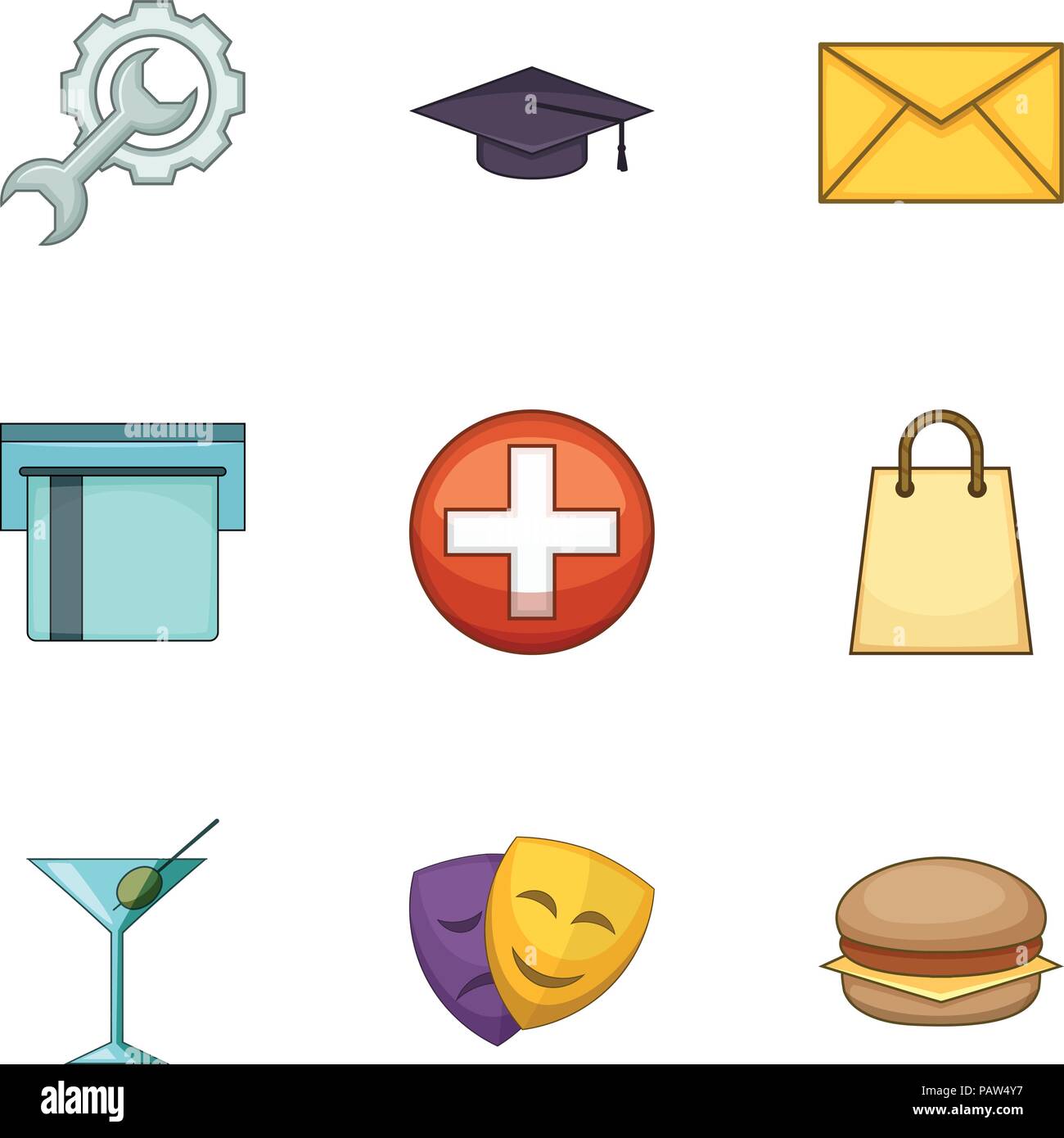 Skill lesson icons set, cartoon style Stock Vector Image & Art - Alamy