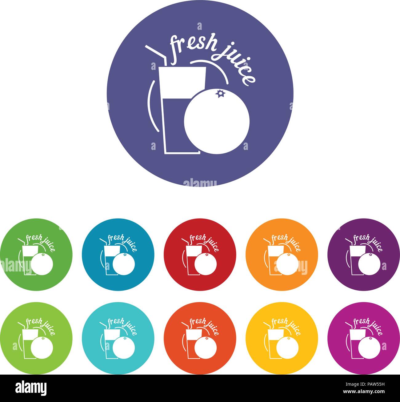 Fresh juice icons set vector color Stock Vector Image & Art - Alamy