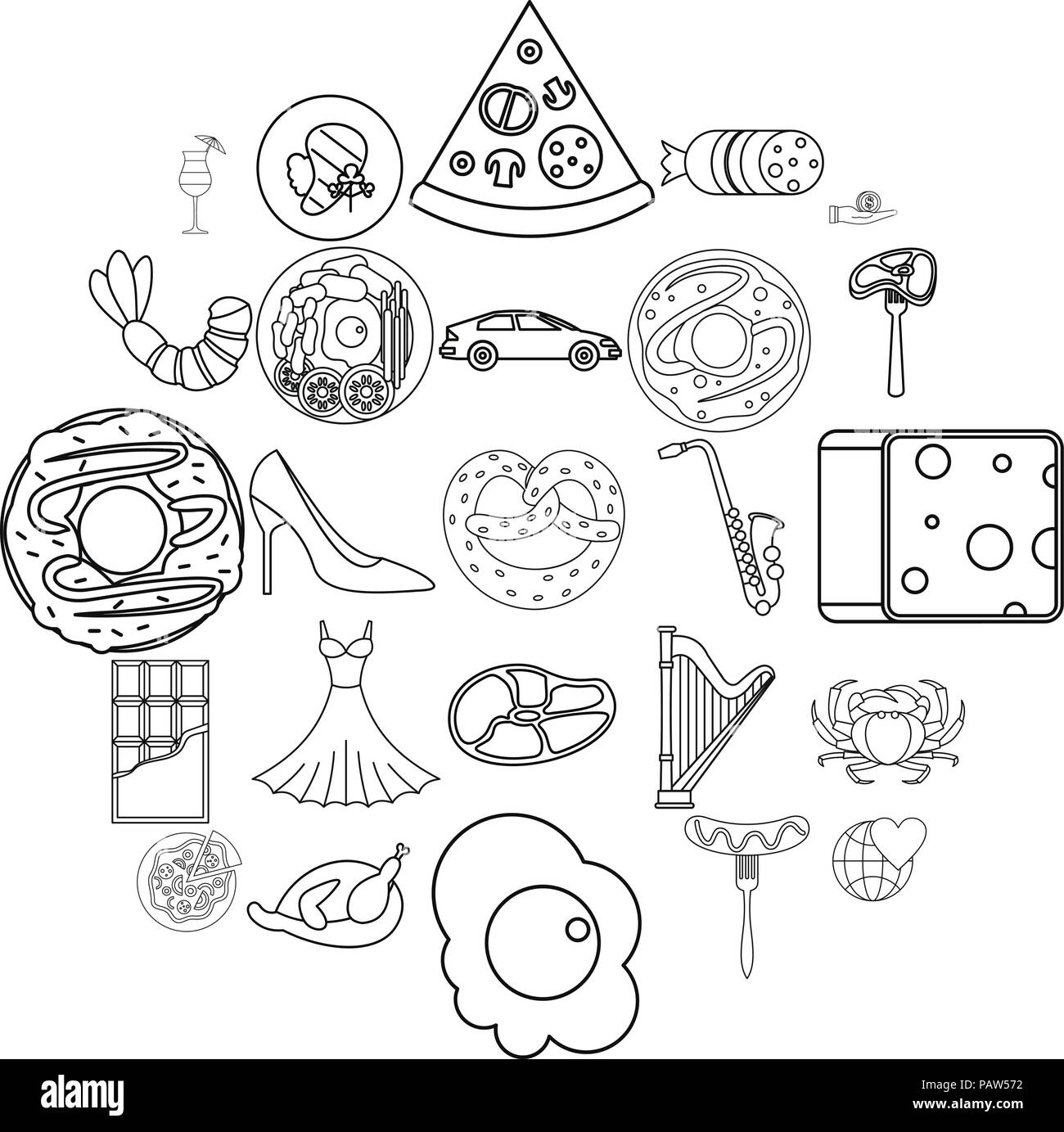 Stag icons set, outline style Stock Vector Image & Art - Alamy