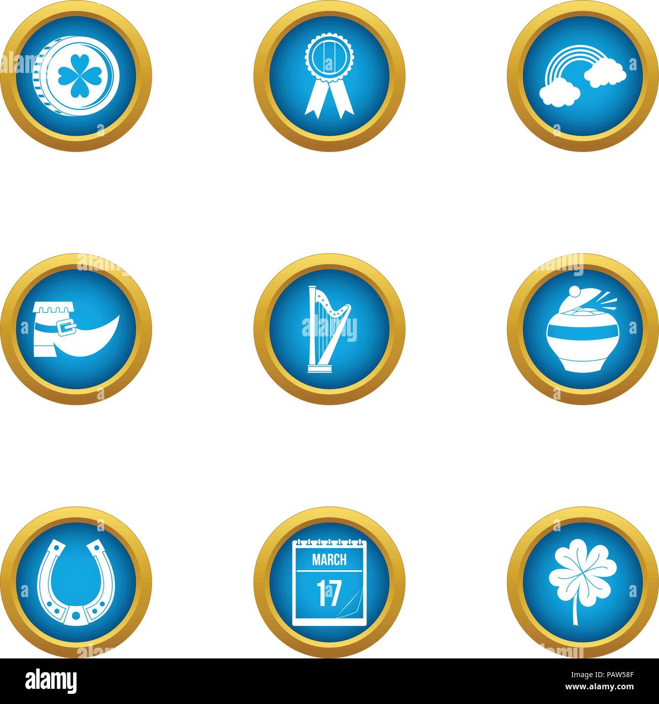 Fortune icons set, flat style Stock Vector Image & Art - Alamy