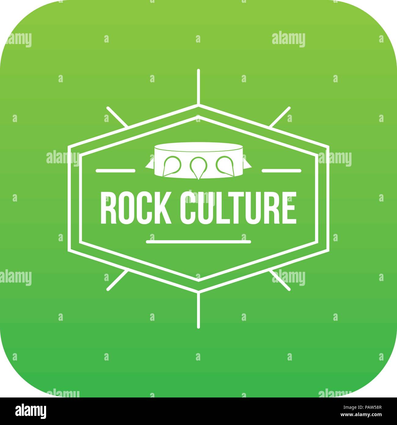 Rock culture icon green vector Stock Vector Image & Art - Alamy