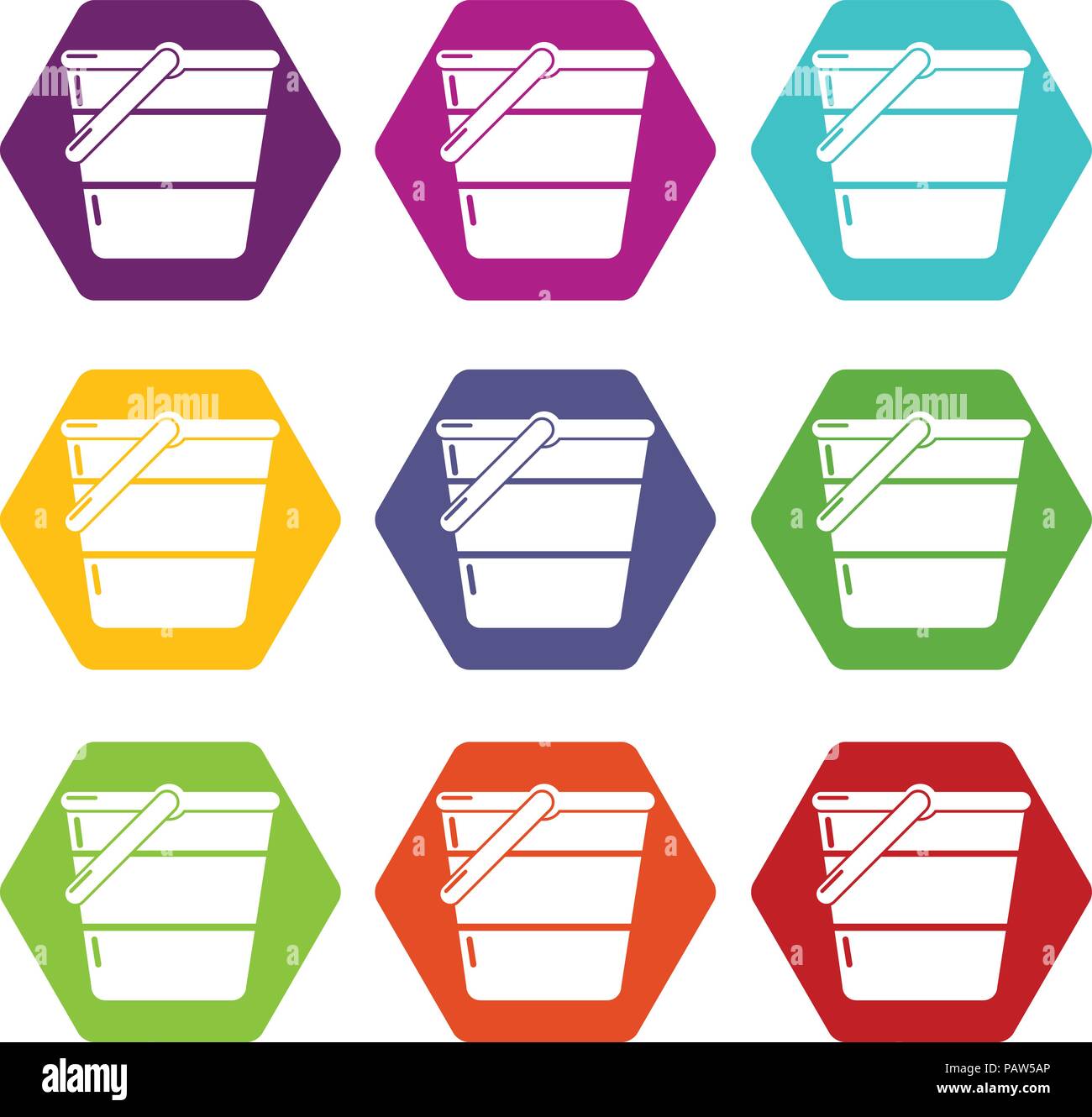 Bucket icons set 9 vector Stock Vector Image & Art - Alamy