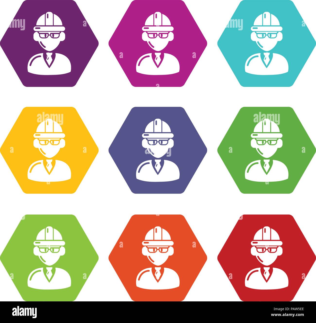 Foreman icons set 9 vector Stock Vector Image & Art - Alamy
