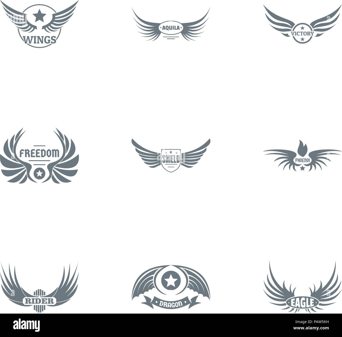 Liberty wing logo set, simple style Stock Vector Image & Art - Alamy