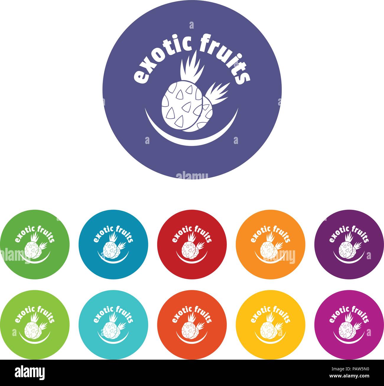 Exotic fruits icons set vector color Stock Vector Image & Art - Alamy