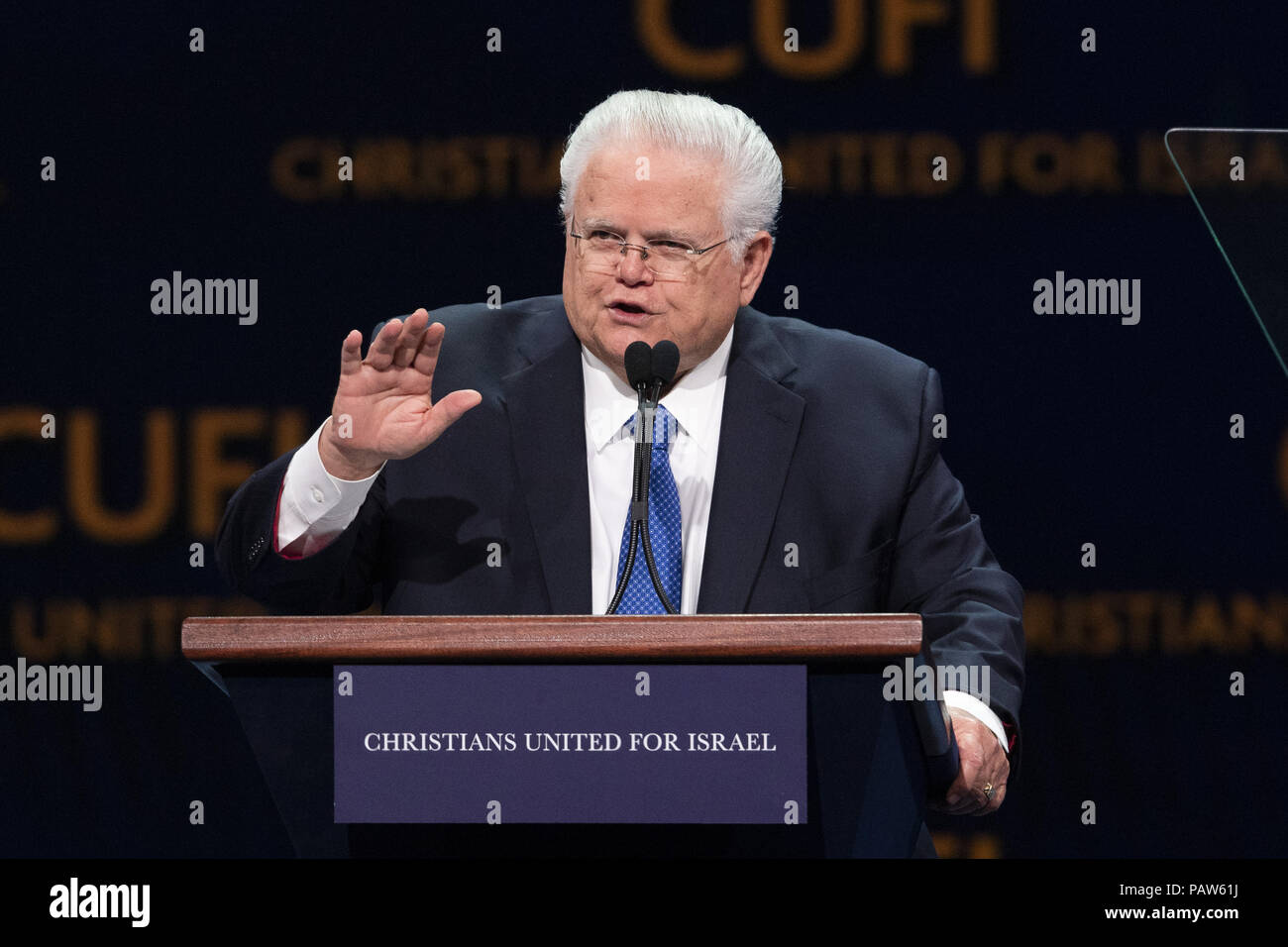 Washington, DC, USA. 23rd July, 2018. Pastor JOHN HAGEE, CUFI founder ...