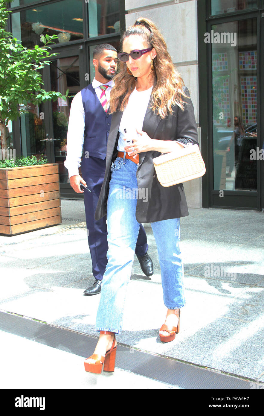 New York, NY, USA. 24th July, 2018. Jessica Alba seen in New York City ...