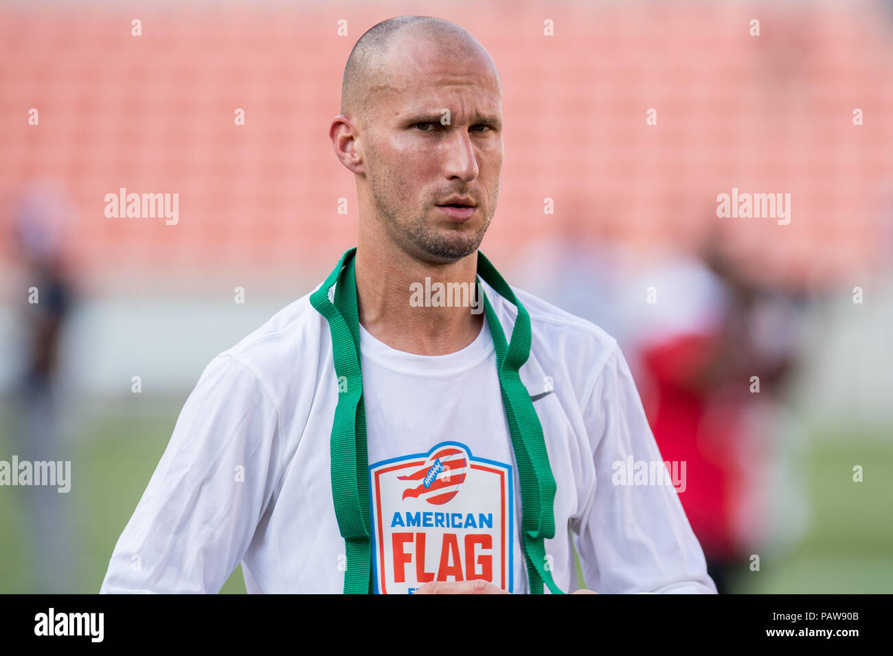 Houston, TX, USA. 19th July, 2018. Godspeed flex player Jeremy Wariner ...