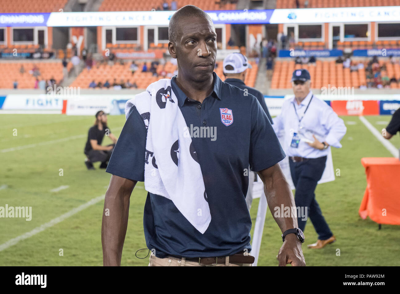 Houston, TX, USA. 19th July, 2018. Godspeed co-captain Michael Johnson ...