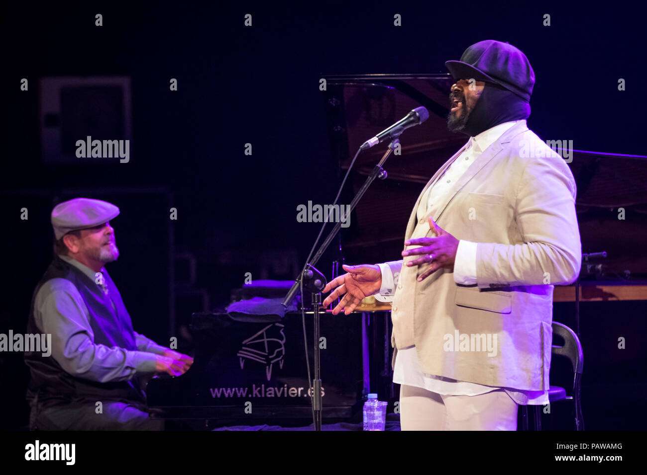Cartagena, Spain. 24th July, 2018. American Jazz singer, Gregory Porter, during his performance ...