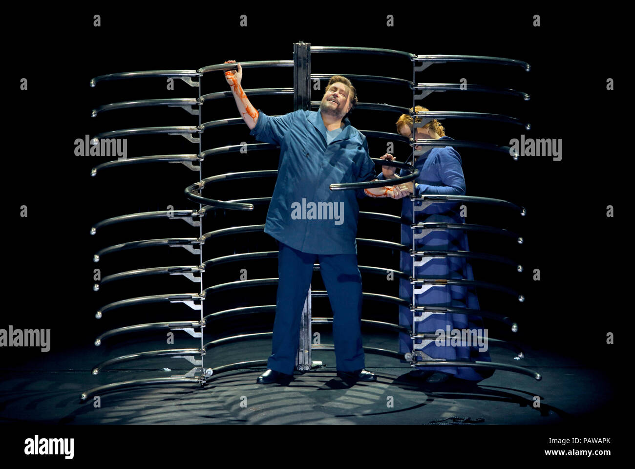 HANDOUT - 21 July 2018, Germany, Bayreuth: 'Tristan and Isolde ...