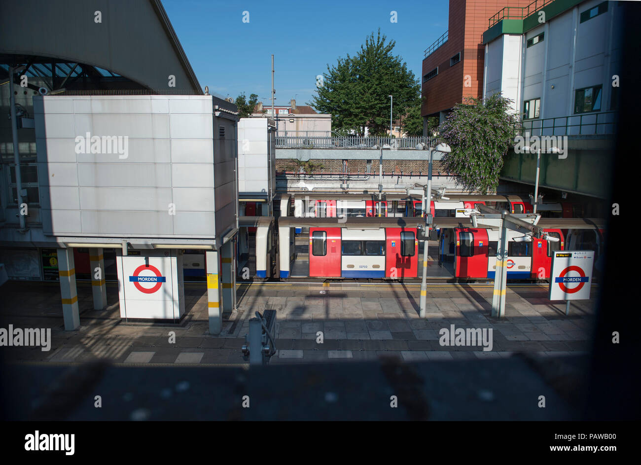 Morden Underground Station, London, UK. 25 July, 2018. Southern ...