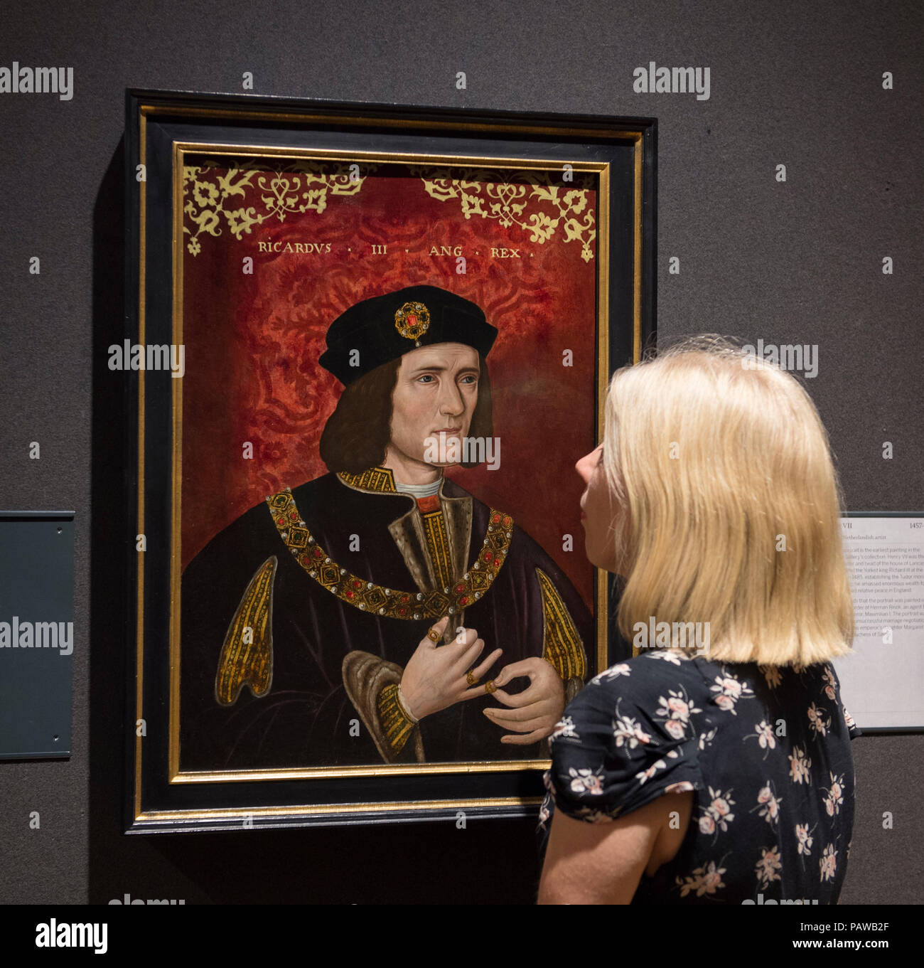 National Portrait Gallery, London, UK. 25 July, 2018. A member of ...