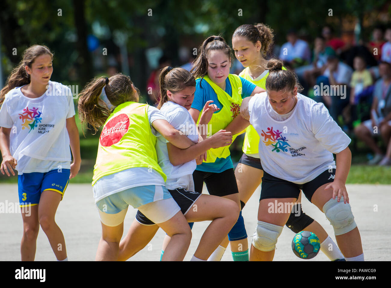 Belgrade, Serbia - July 25, 2018: Teenage players compete in women ...