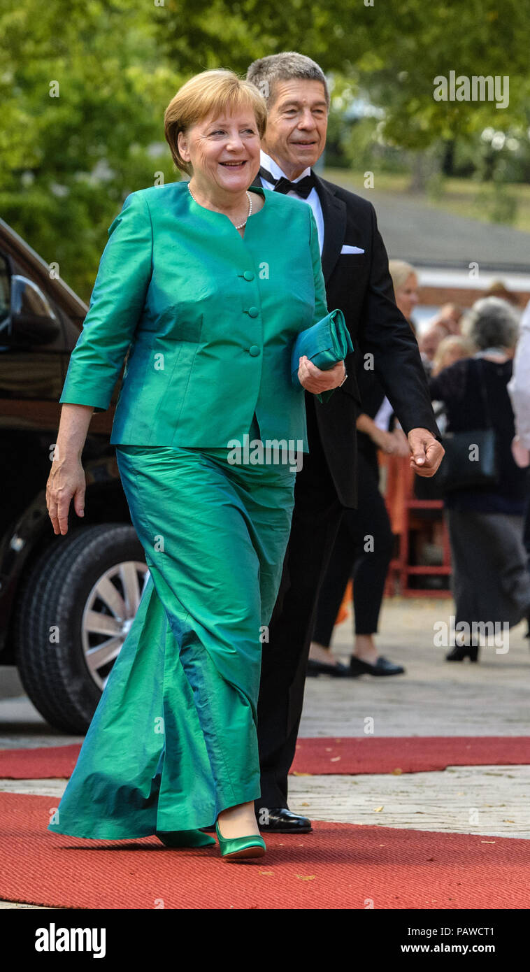 Bayreuth, Germany. 25th July, 2018. German Chancellor Angela Merkel and ...
