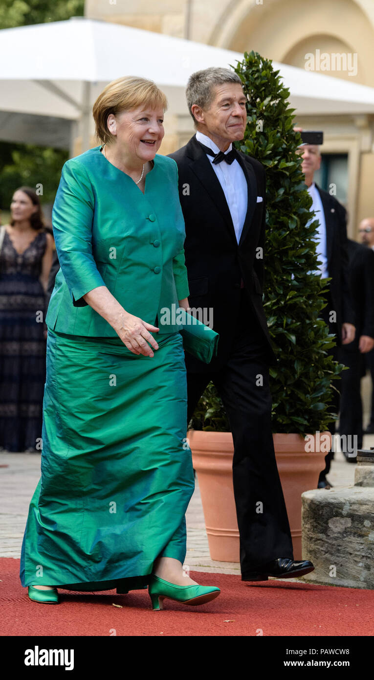 Bayreuth, Germany. 25th July, 2018. German Chancellor Angela Merkel and ...