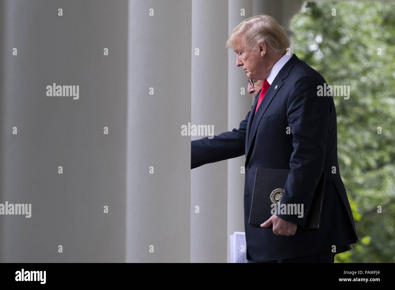 President trump walks the west wing colonnade hi-res stock photography ...